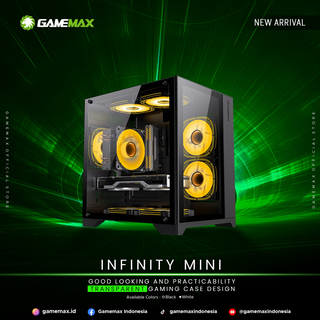Gamemax Infinity Mini Black | White Dual Chamber mATX Gaming Case ...