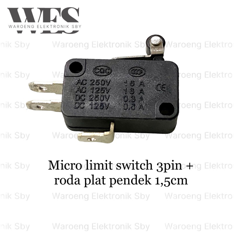 Micro LIMIT SWITCH 3 PIN + SHORT PLATE WHEEL 1.5cm | Shopee Malaysia