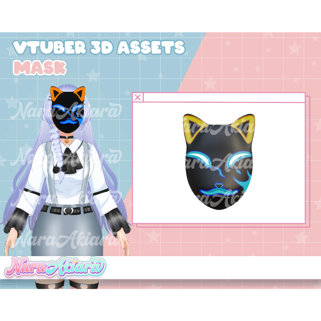 Realistic 3D Mask for Vroid Characters, Realistic Mask for Vroid, 3D ...