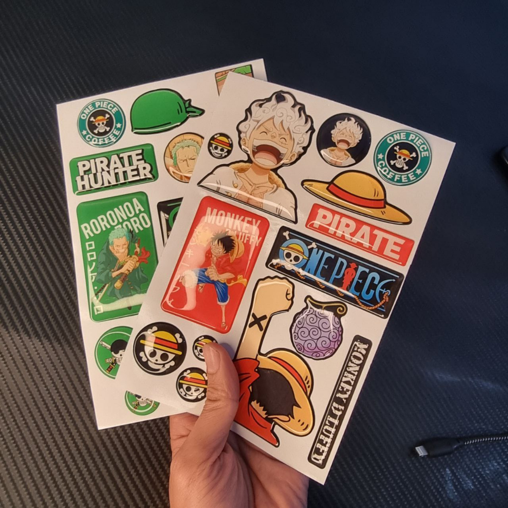 ANIME ONE PIECE STICKERS SET BUNDLING FLEXY RESIN embossed | Shopee ...