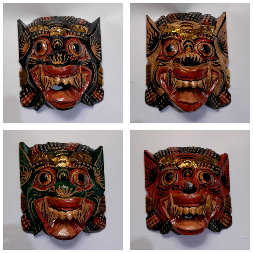 Balinese Bomo Barong Mask Wall Decoration handmade Wood Carving Craft ...