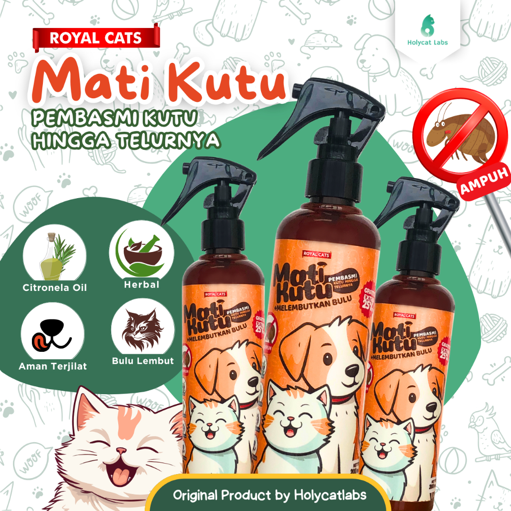 Matikutu Anti Flea Spray 250mL- Flea Repellent Cat Dog Rabbit Herbal ...