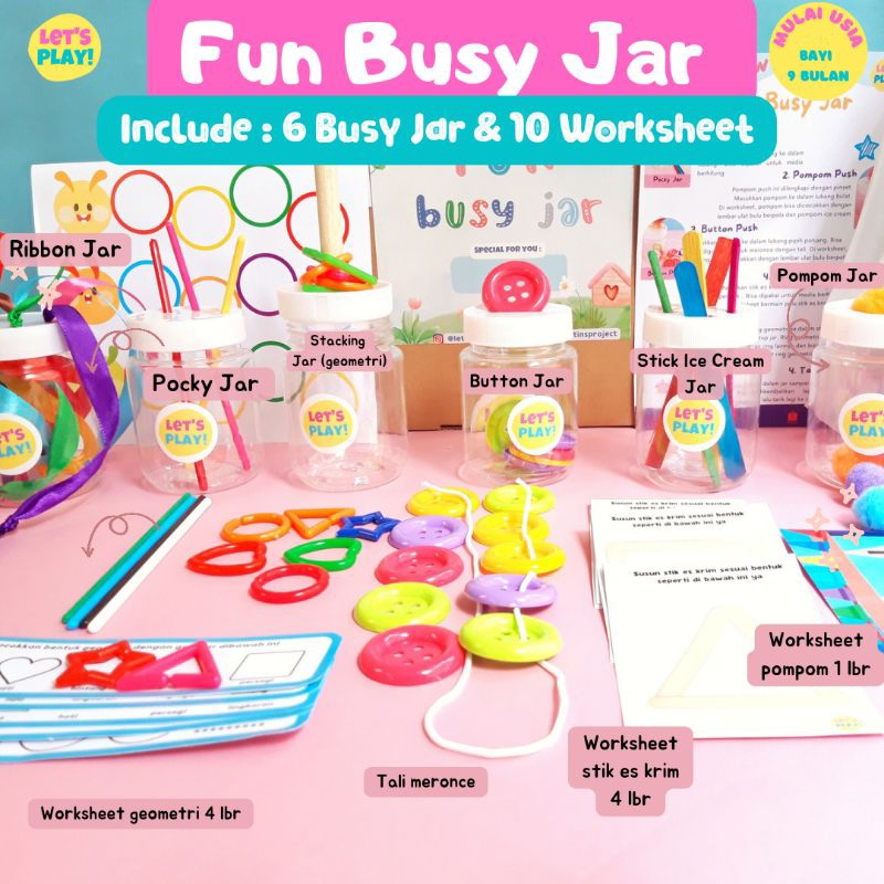 Lets play Fun Busy jar montessori sensory play educational toy contains ...