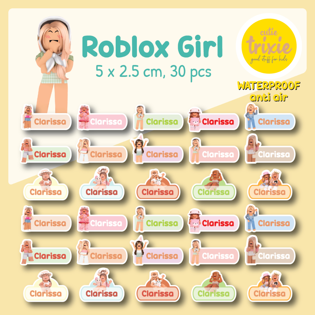Roblox Girl waterproof children's name label Sticker | Shopee Malaysia
