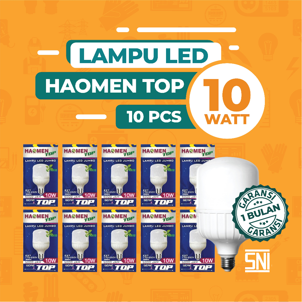 PUTIH 10pcs - 10w 1 Month Warranty LED Bulb SNI 10w White - F5 | Shopee ...