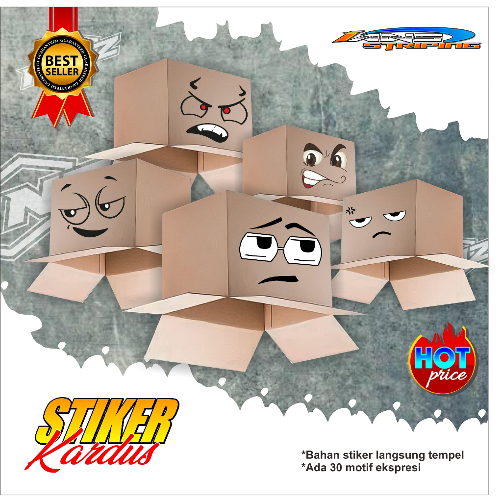 Bj 3047-most Contemporary Cardboard Head Sticker-Sticker EMOJI ...