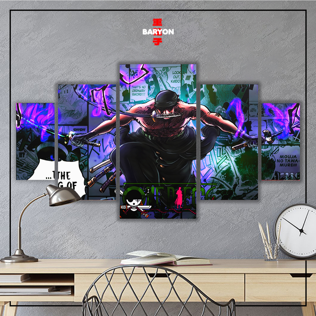 KAYU HIASAN DINDING Baryon Wall Decor ONE PIECE RORONOA ZORO 1 Set 5pcs ...