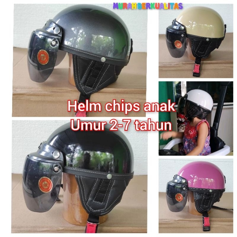 Chips helmet for children 2-7 years (shiny) | Shopee Malaysia