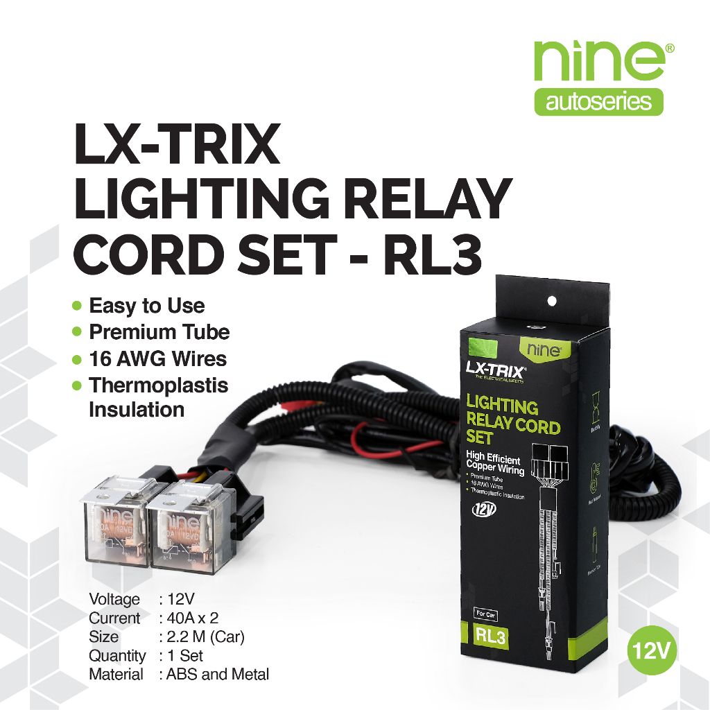 Relay Shooting Light SET For Car NINE LX-TRIX RL3 - NINE AUTOSERIES ...