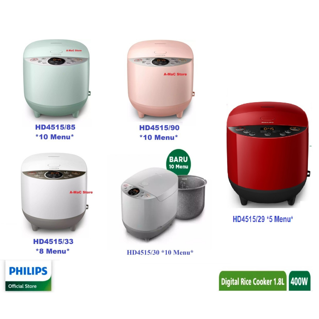 Philips RICE COOKER HD4515 DIGITAL 1.8L RICE COOKER HD 4515 | Shopee ...