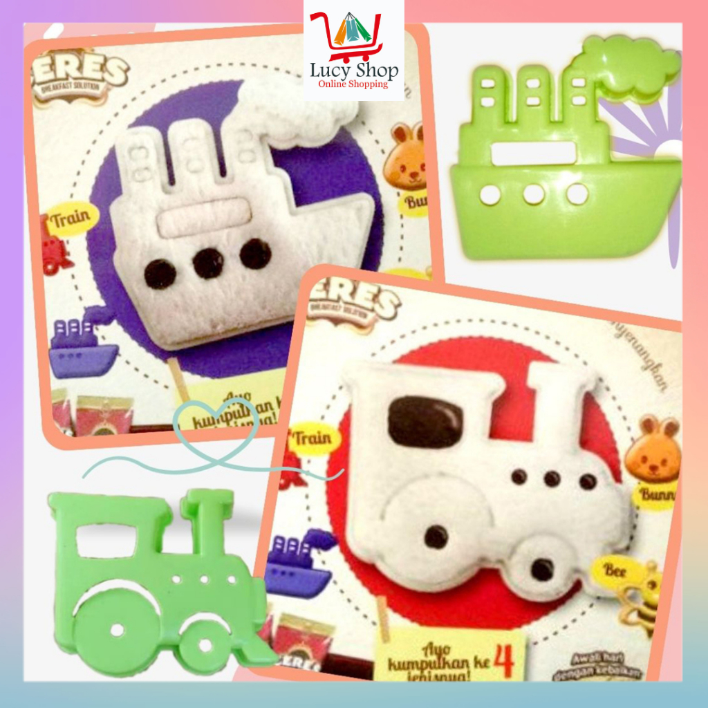 Bento Rice Sandwich Bread Mold in the Shape of a Train Ship Character ...