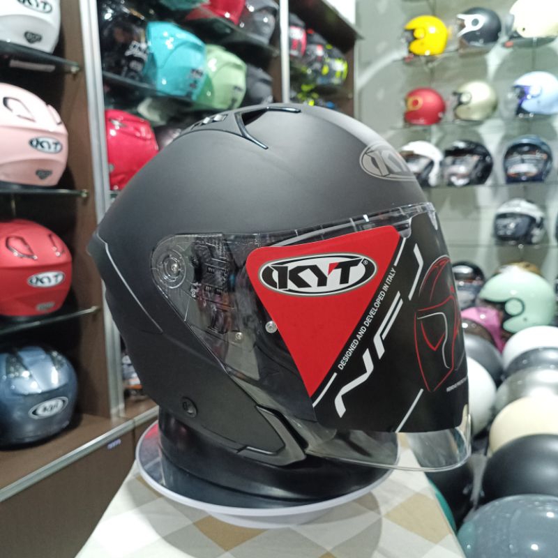 Kyt NFJ SOLID BLACK MATT HELMET ORIGINAL SNI | Shopee Malaysia