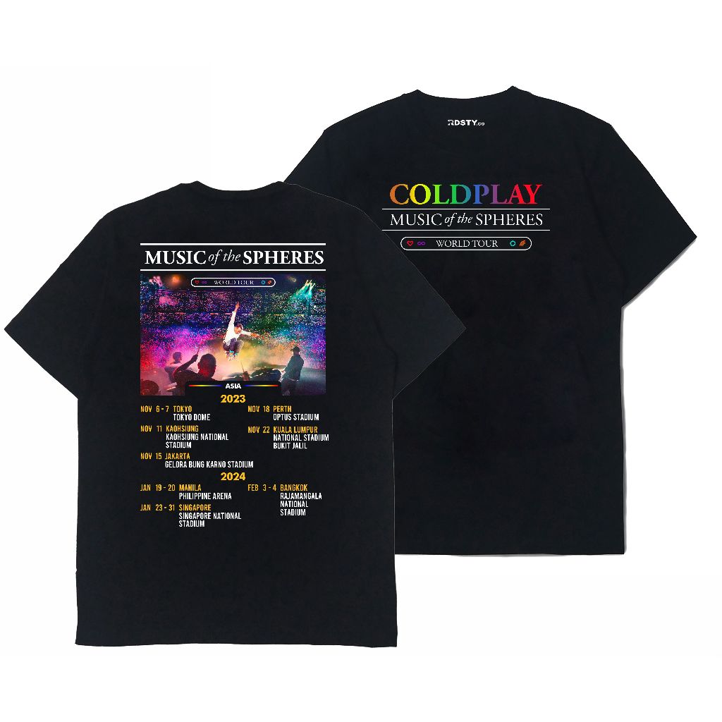 T-shirt Coldplay Tour ASIA 2023 Premium Tshirt Coldplay Tour Music Of ...