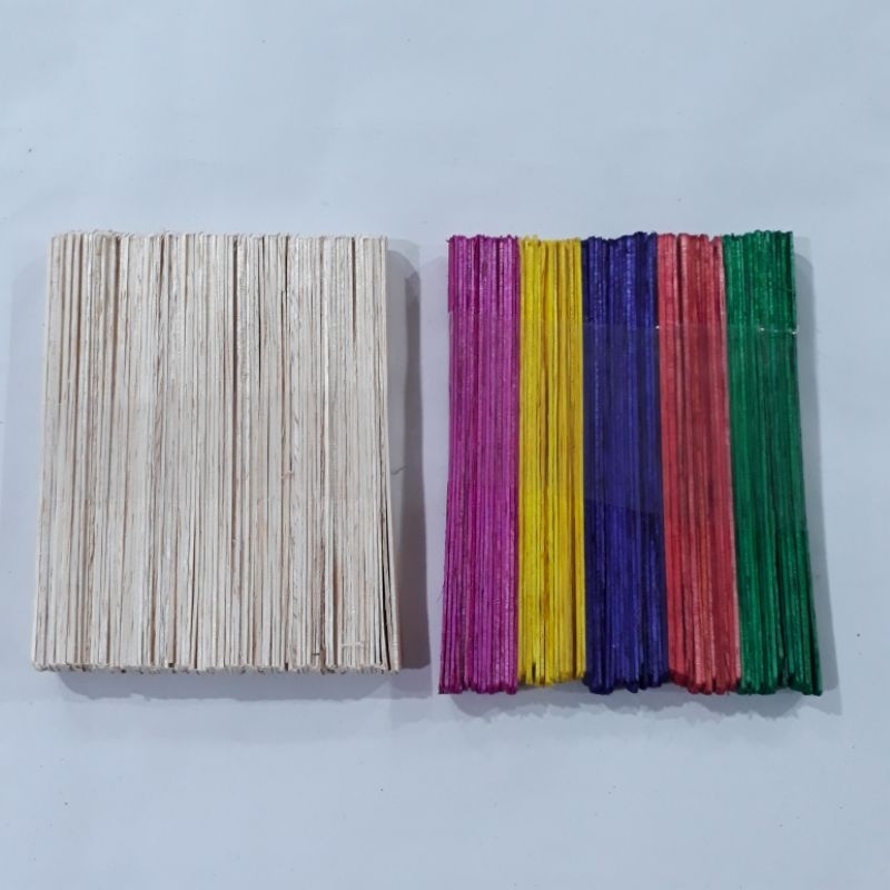 Plain send ice cream sticks, colored ice sticks, ice sticks | Shopee ...