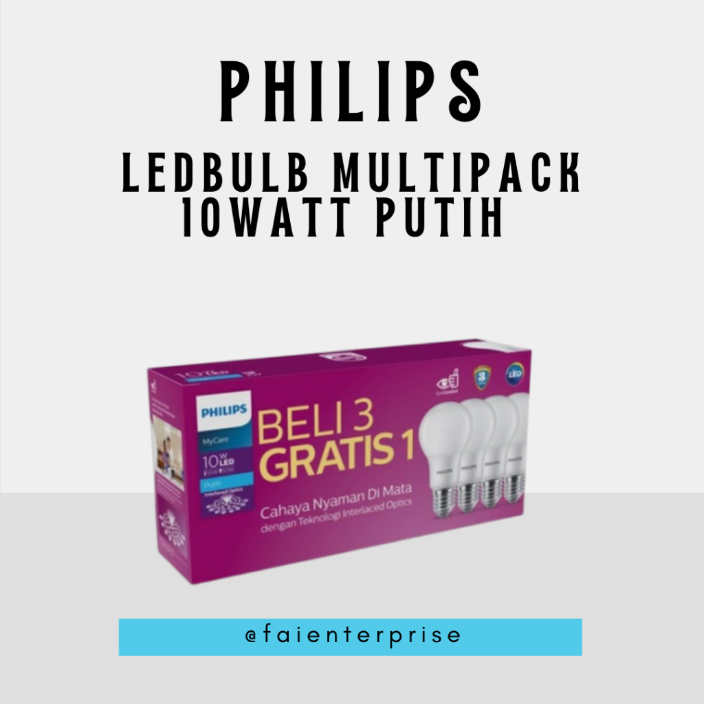 Philips MultiPack MyCare LedBulb 10W 6500K White | Shopee Malaysia