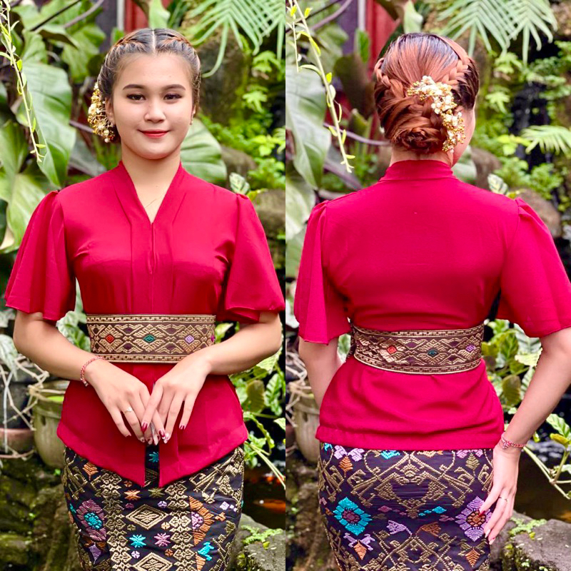 Kebaya KARTINI POLOS With Tassel Butterfly Sleeves - KEBAYA POLOS ...