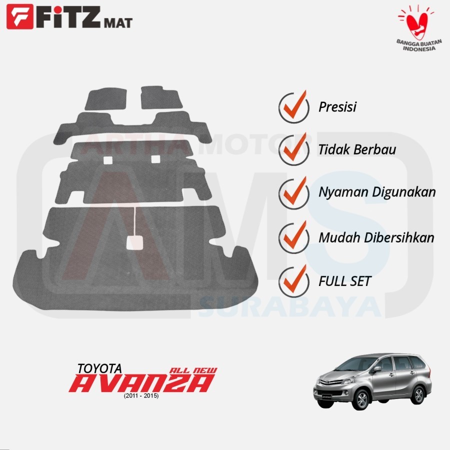 [SET] Semi-rubber Foam Carpet for All New Avanza By FITZ Car Cabin ...