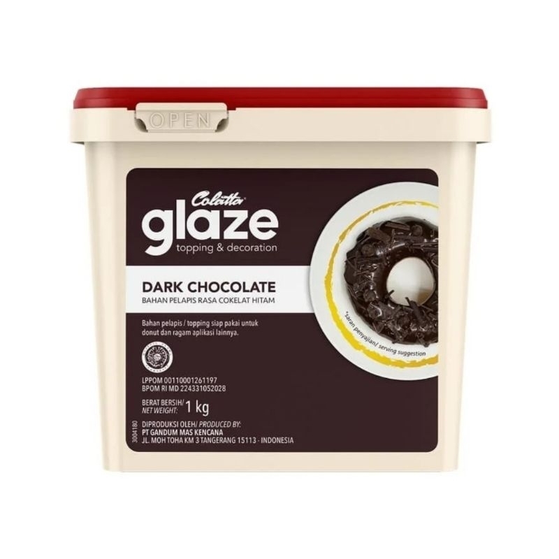 Dark collata chocolate glaze 1kg - chocolate flavored coating material ...