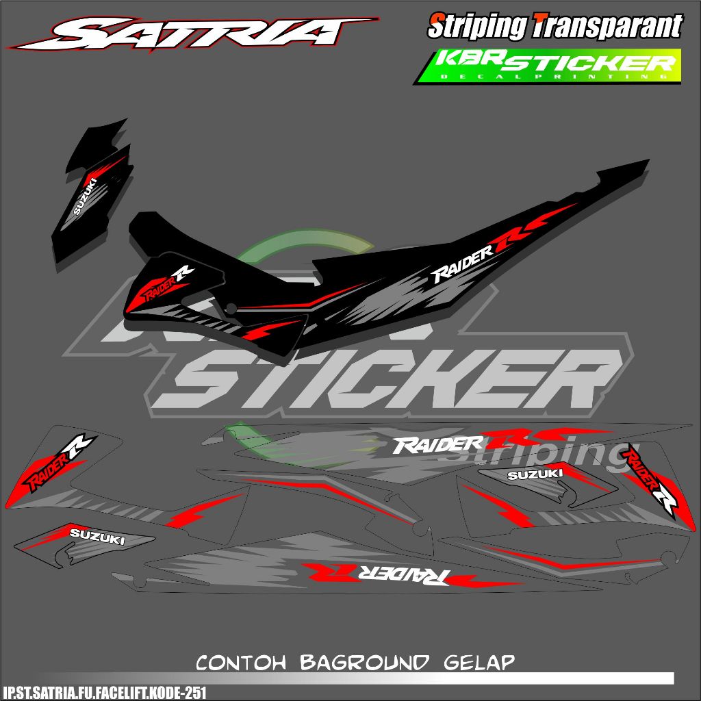 Satria FU FACELIFT Type S Motorcycle STRIPING Sticker SUZUKI SATRIA FU ...