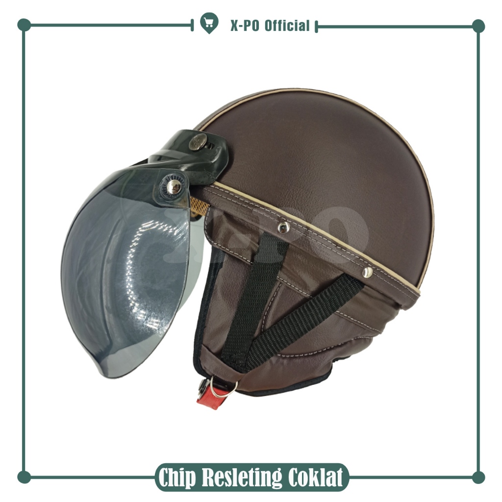 Cl1 - Adult Retro Zipper Chips Helmet with Convex Glass Suitable for ...