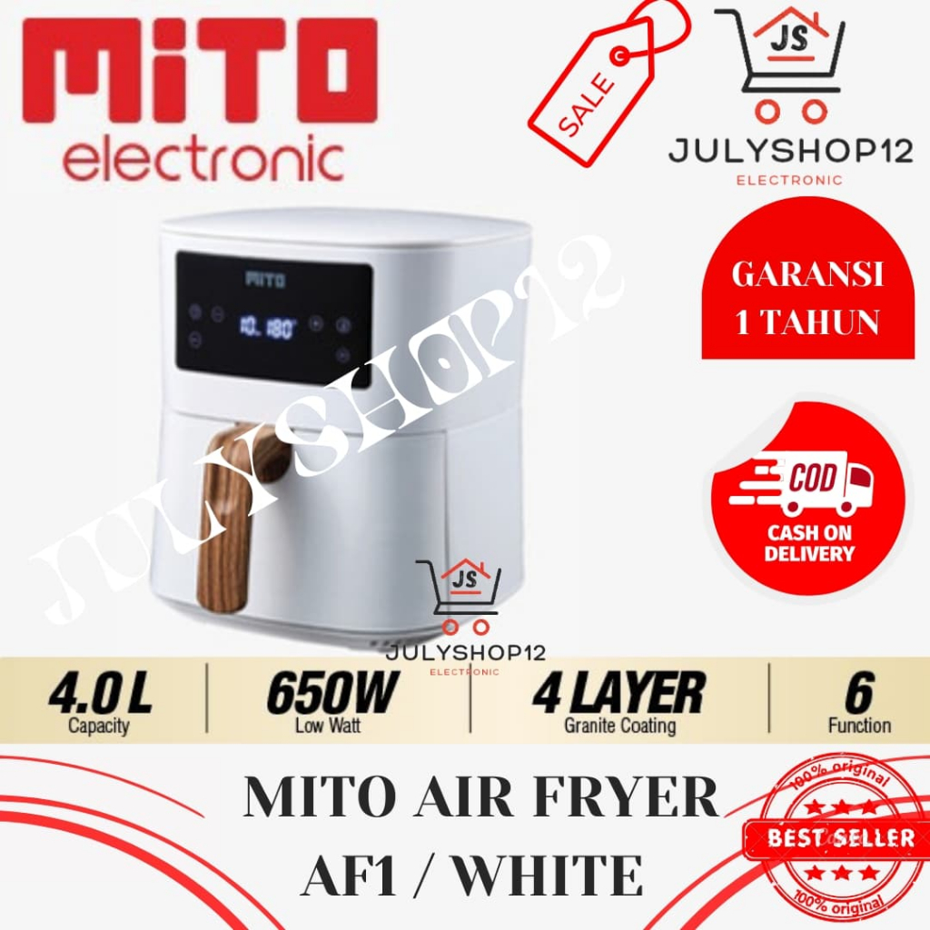 MITO AIR FYRER DIGITAL TYPE AF1 WHITE / AF1 WHITE / AIR FRYER 4 L 650 ...