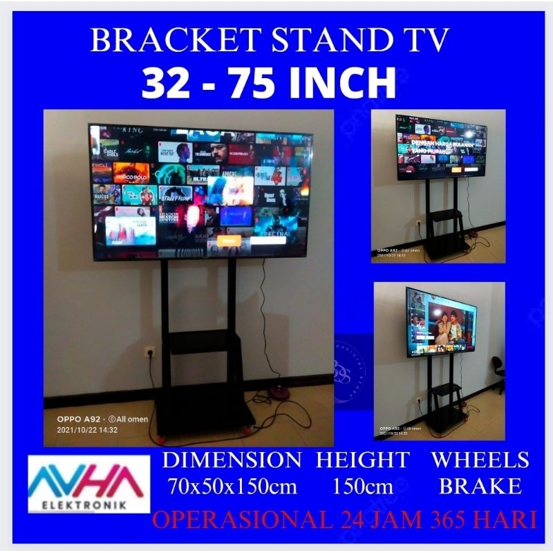 Tv Stand, Standing bracket tv 75 70 65 60 55 50 49 43 40 42 32 inch | Shopee Malaysia
