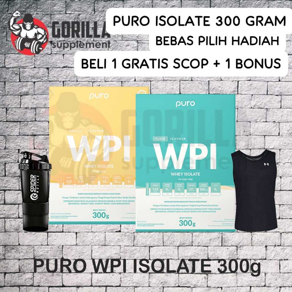 Puro ISOPRO 300gram Whey protein Isolate WPI BPOM HALAL Fitness ...
