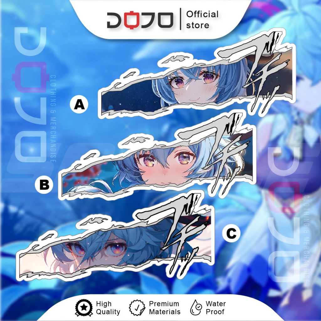 Genshin Impact Warning anime VINYL Sticker motorbike car notebook ...