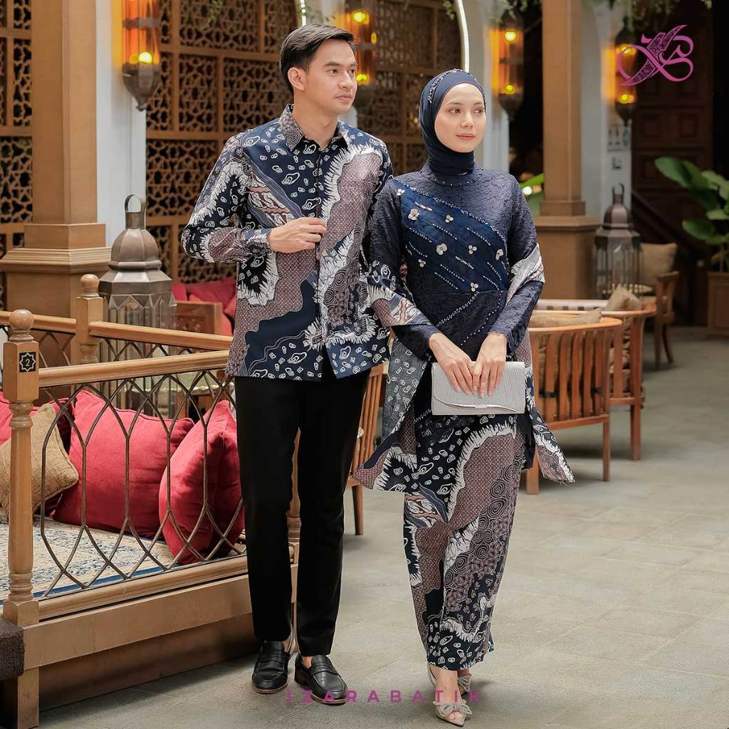 Ivana Navy - Modern Batik Kebaya Suit for Couple Graduation Ceremony ...