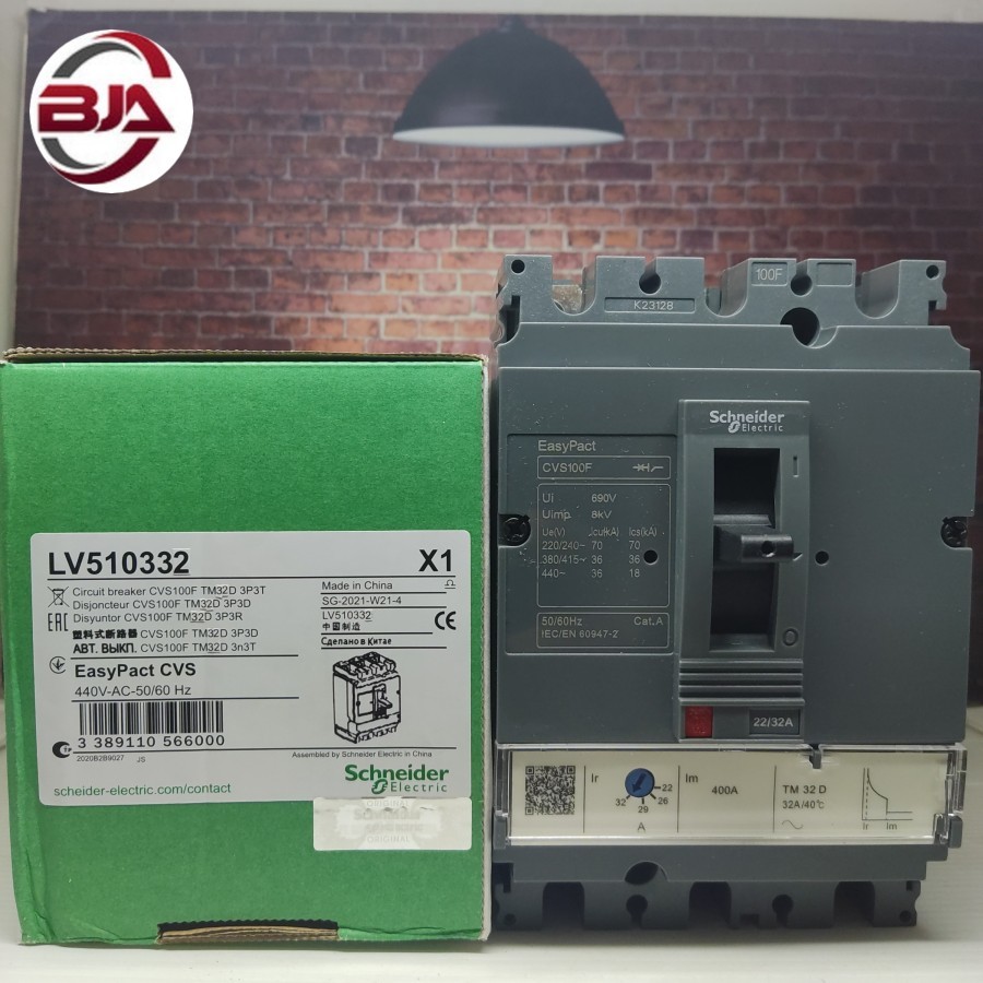 Mccb Breaker Schneider CVS100F 3P 32A LV510332 Tm32d 3Pole CVS 3Phase ...
