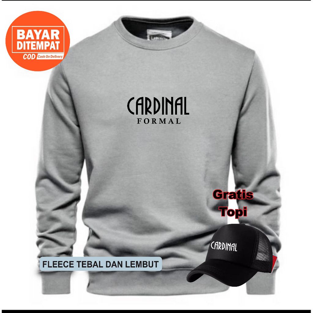 Cardinal Formal Black Men's Sweater (Free Hat) Thick Cotton Fleece ...