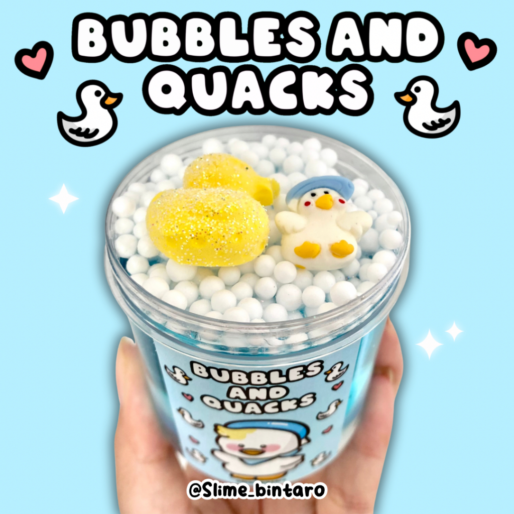 CLEAR SLIME BUBBLES AND QUACKS BY SLIME BINTARO || PREMIUM SLIME ...