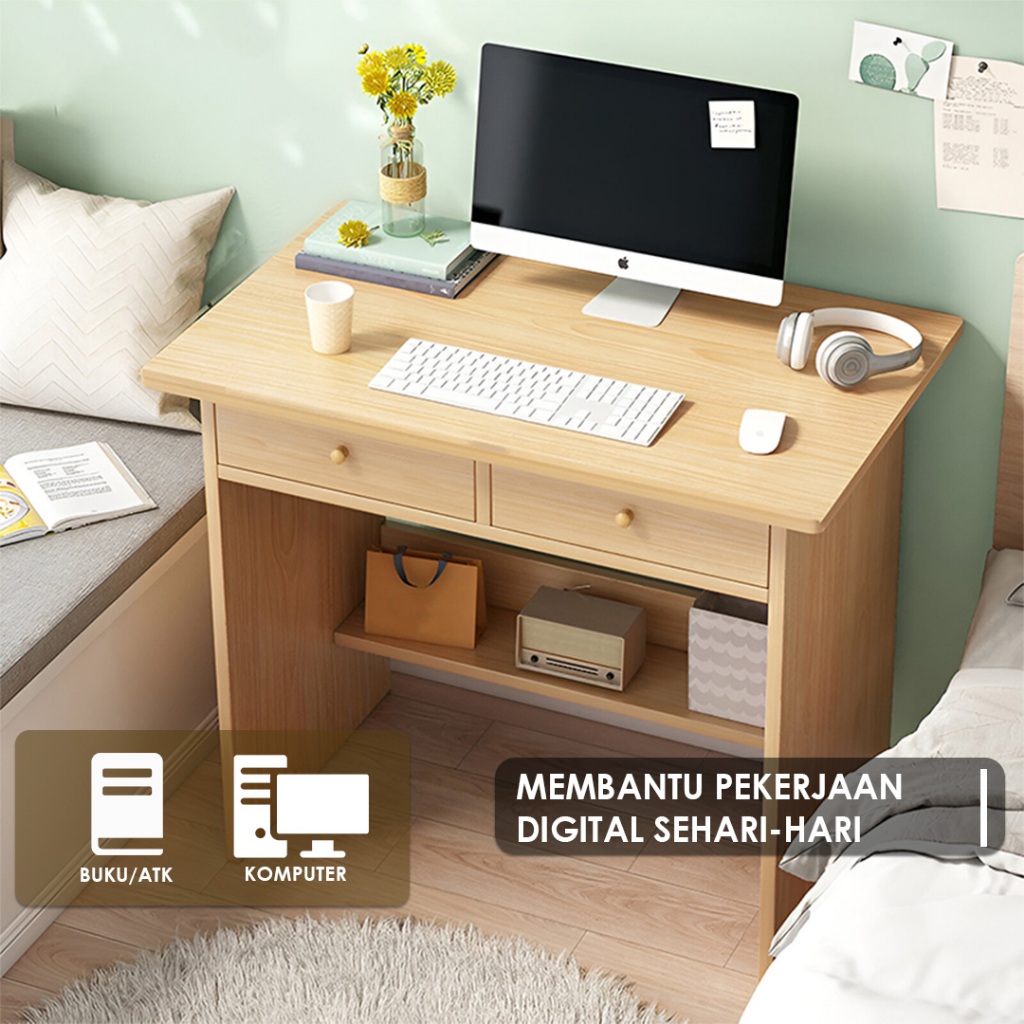 KAYU Wooden Computer Desk Home Office Desk Work Desk Simple Desktop ...