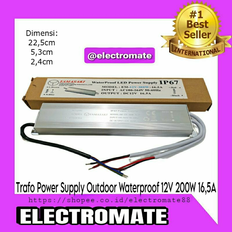 Waterproof Outdoor Power Supply Transformer 12V 200W 16,5A / 1 MONTH WARRANTY | Shopee Malaysia
