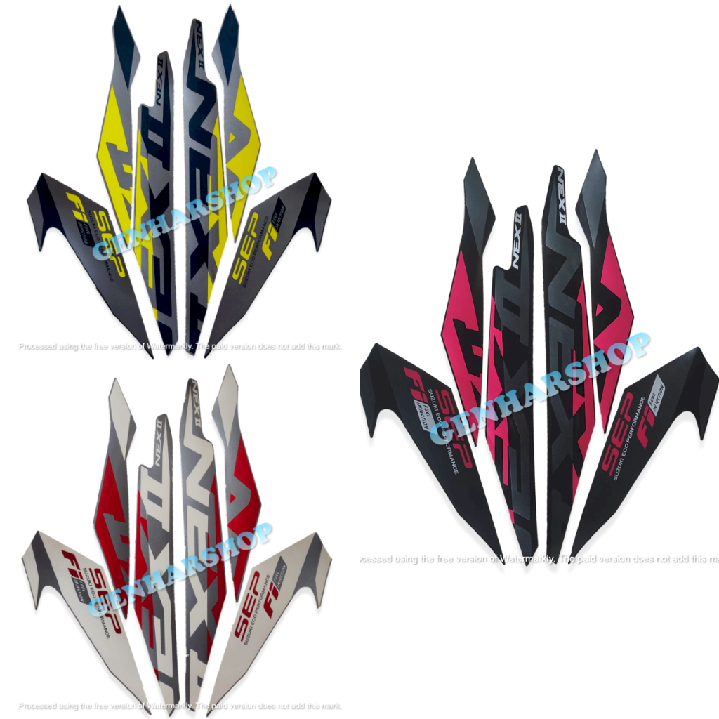 Suzuki NEX 2020 FI Motorcycle Standard BODY Trim STRIPING Sticker A ...