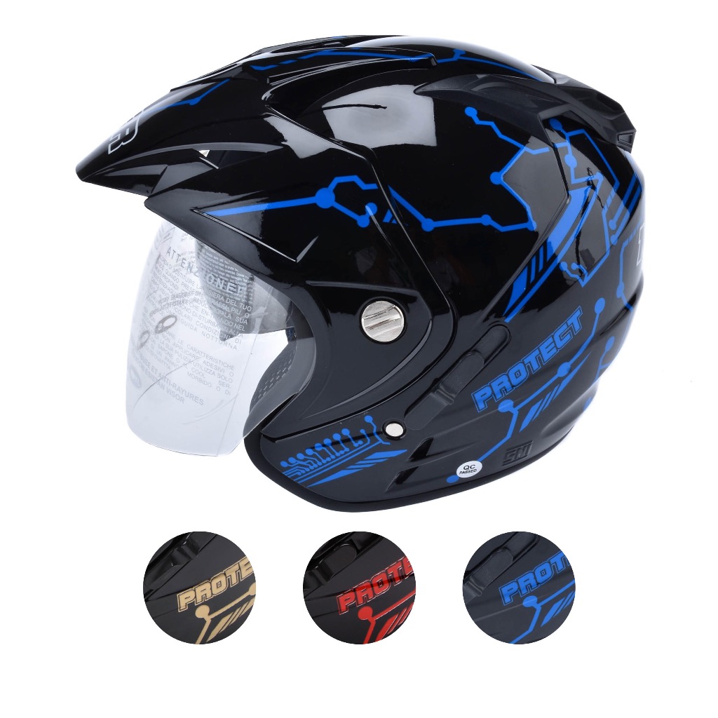 Msr Helmet Impressive Protect SNI Double Visor Half Face | Shopee Malaysia