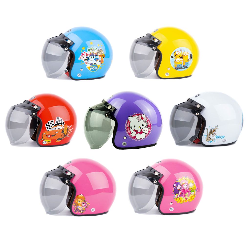 Unisex Retro Character Children's Helmet/Hello Kitty/McQueen/Cars ...