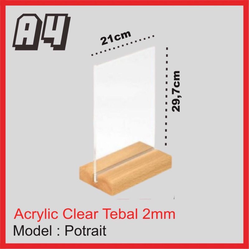KAYU Brochure HOLDER/TENT HOLDER/TENT CARD Acrylic DISPLAY A4 Size ...