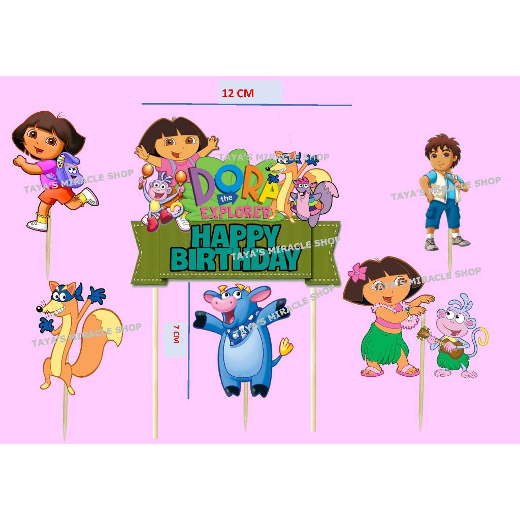 Toper / Topper / Birthday Cake Decoration / Happy Birthday Dora ...