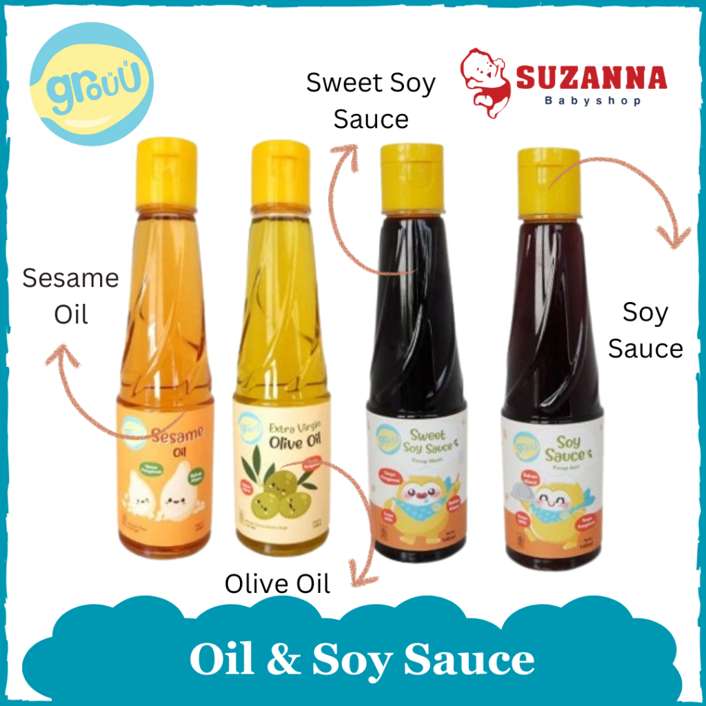 Grouu Oil & Soy Sauce - Olive Oil/Sesame Oil/Sweet Soy Sauce/Salted Soy ...