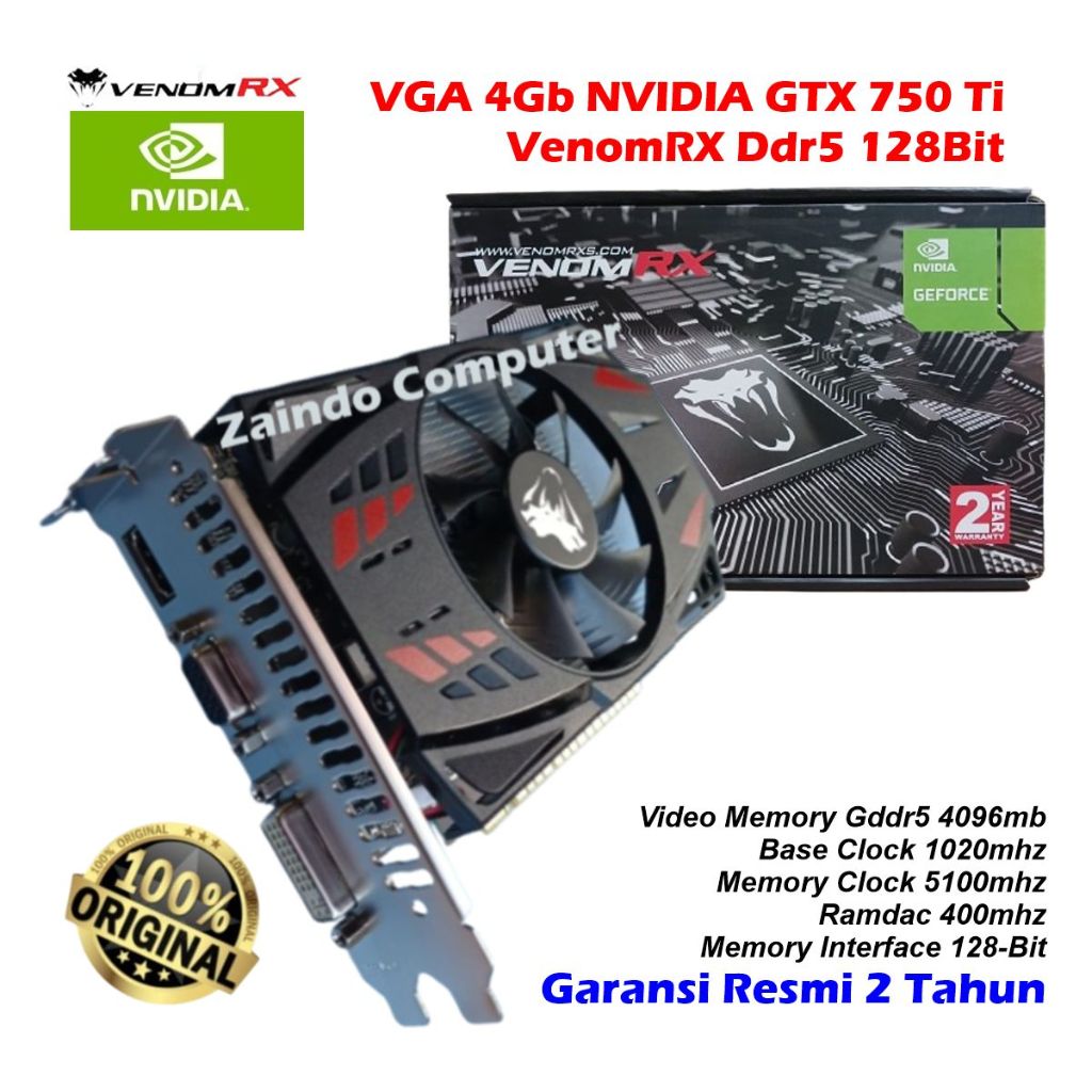 VGA Gaming GTX 750Ti 4Gb Ddr5 - VGA VenomRX Nvidia GTX 750 TI 4Gb Ddr5 ...