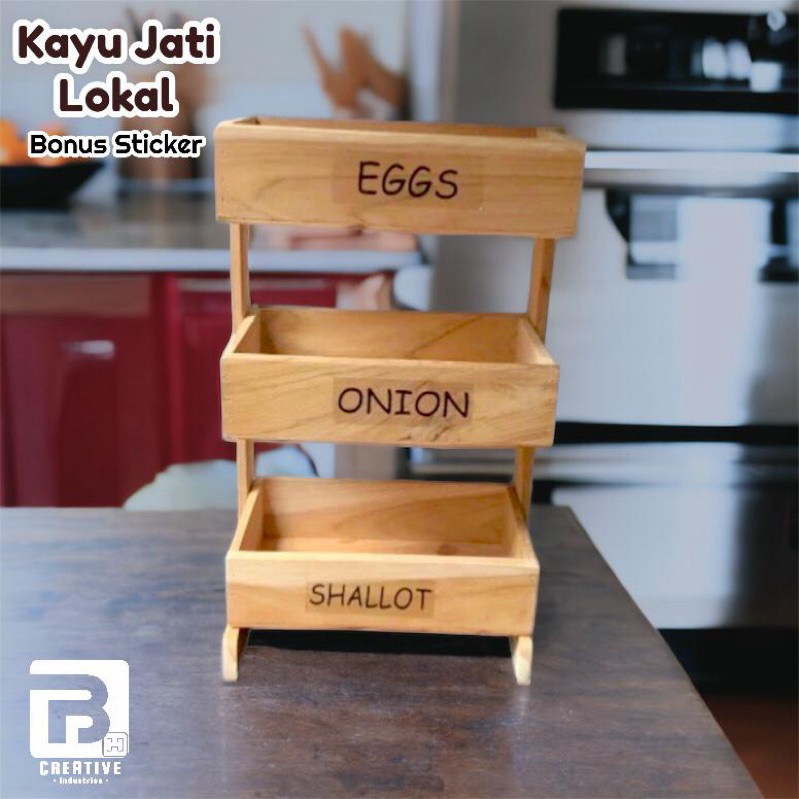 Wooden Spice Rack Onion Rack | Shopee Malaysia