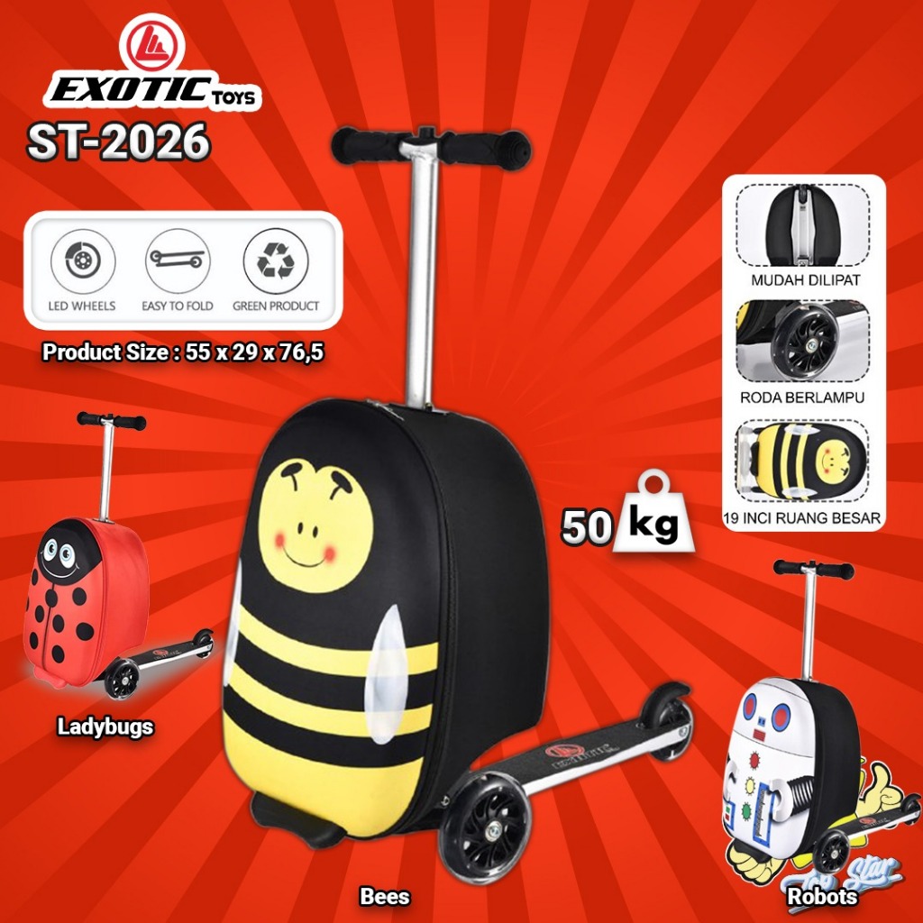 Exotic CARTOON 2IN1 CHILDREN'S SCOOTER SUITcase ST2026//SCOOTER ALLOY ...