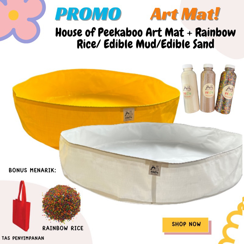 [House of Peekaboo] Bundle Art Mat + Rainbow rice edible mud edible ...