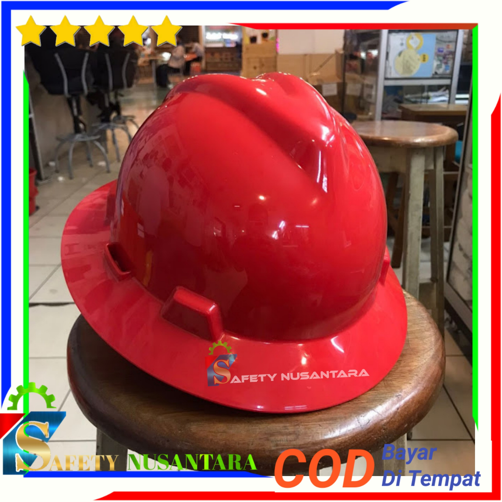 MERAH LOKAL Original MSA Full Brim Fastrack Safety Helmet - Local Red ...