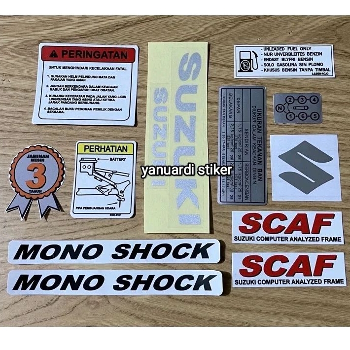 Complete STICKER COMPLETENESS OF THE SUZUKI SATRIA HIU MALAYSIA LUMBA ...