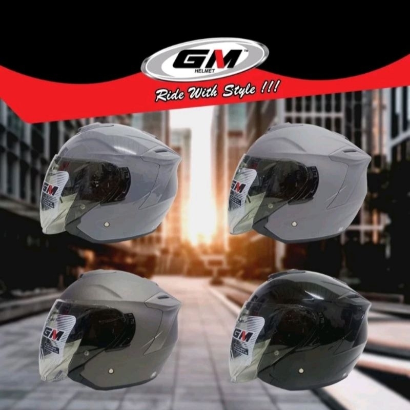 Original GM Fury Helmet Plain Stone Gray Glossy | Shopee Malaysia