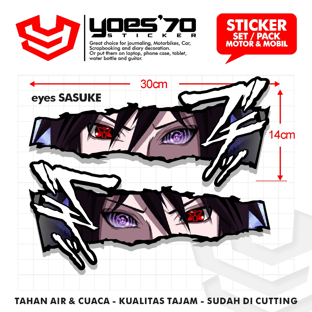MATA Sticker set left and right with Sasuke anime eyes 30 cm | Shopee ...