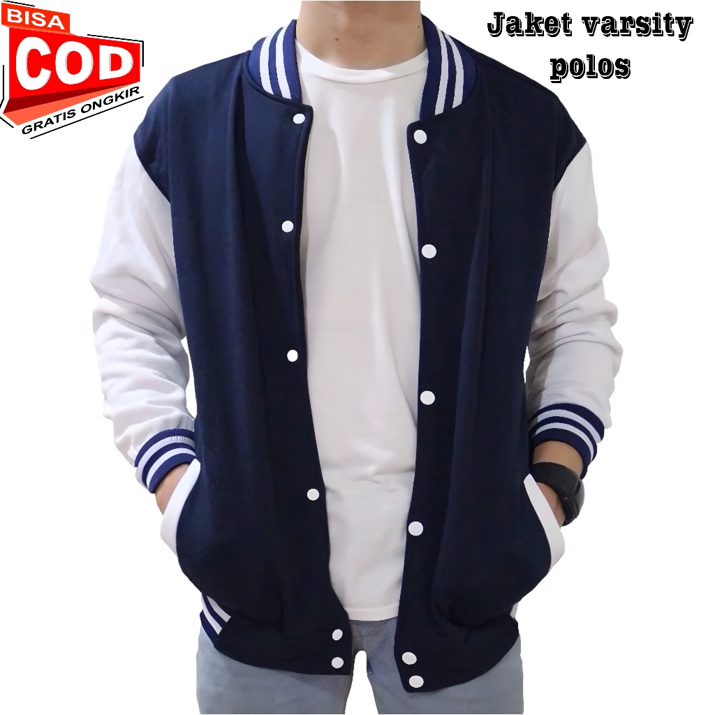 Varsity Baseball Jacket Button Plain varsity Jacket Button premium Men ...