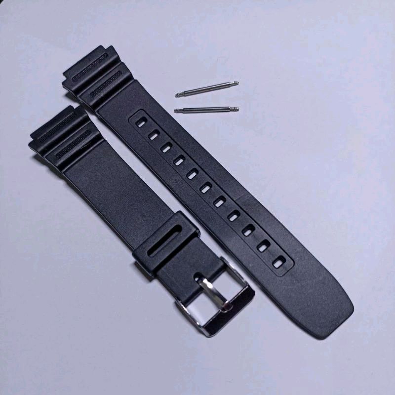 HITAM Casio WR-100M WR100M WR100-M LUG 18MM WATCH STRAP BLACK FREE 2 ...